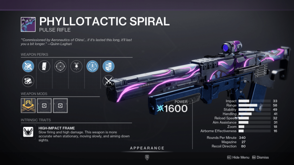 Destiny 2: Phyllotactic Spiral God Roll Guide - LFCarry Guides
